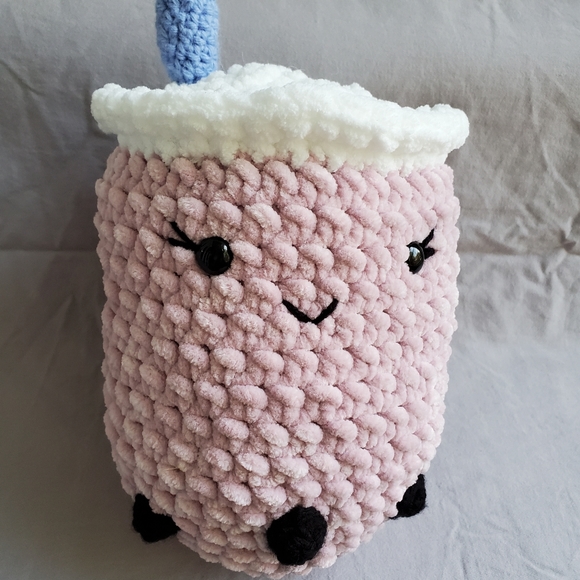 Hand Crafted | Accessories | Handmade Milk Tea Boba Crocheted Plushie ...